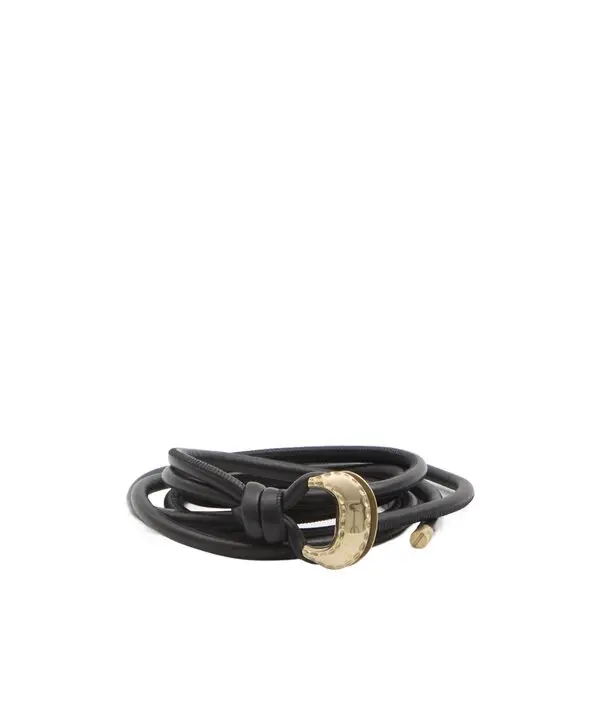 GOLDEN GOOSE Tubular Waist Belt With Western Buckle - Black