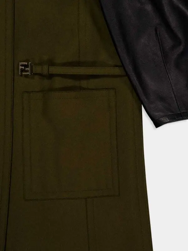 Fendi Single Breasted Belted Panelled Coat - Brown