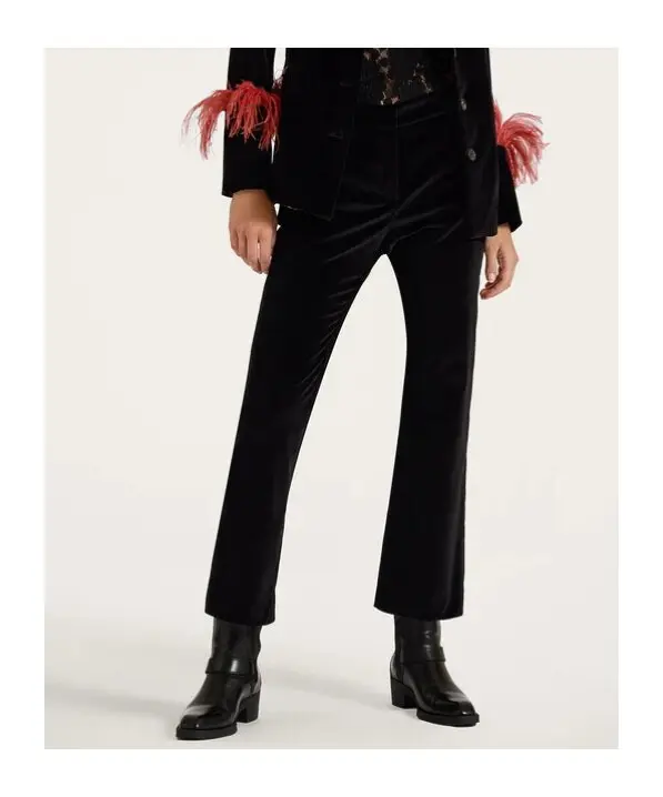 La DoubleJ 24/7 Velvet Flared Pants - Black