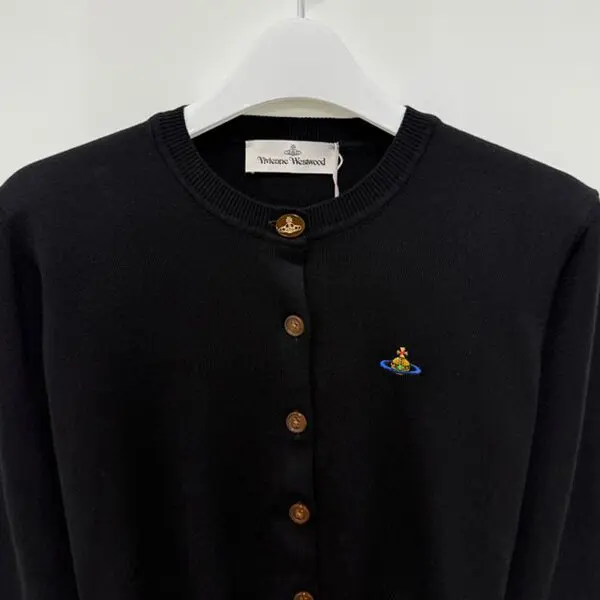 VIVIENNE WESTWOOD Orb Embroidered Knitted Cardigan