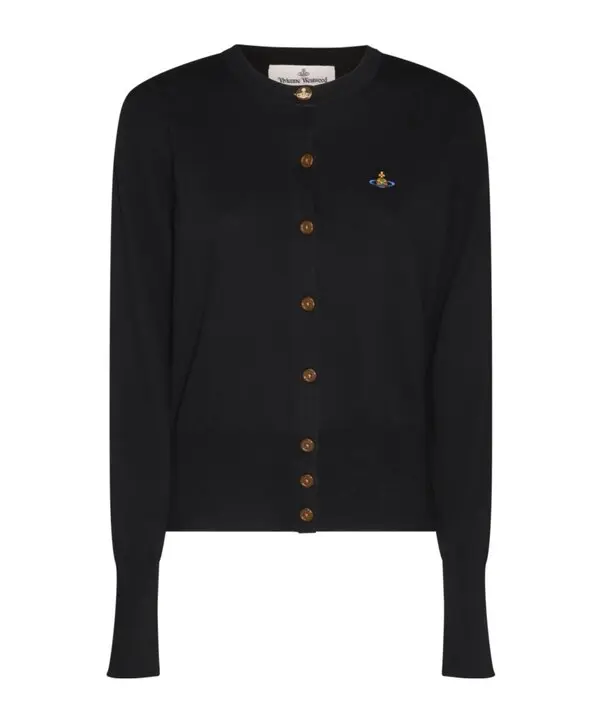 VIVIENNE WESTWOOD Orb Embroidered Knitted Cardigan - No