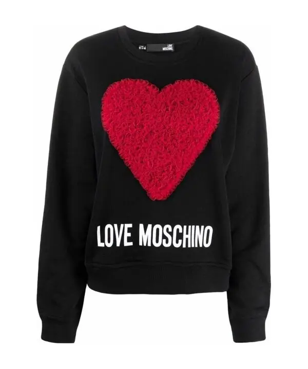 Moschino 3d Heart Sweatshirt - Black