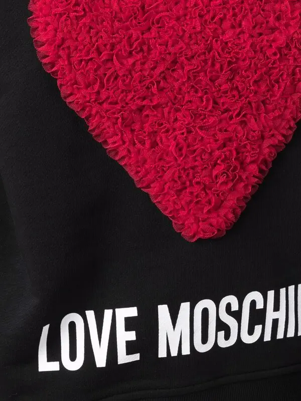 Moschino 3d Heart Sweatshirt - Black