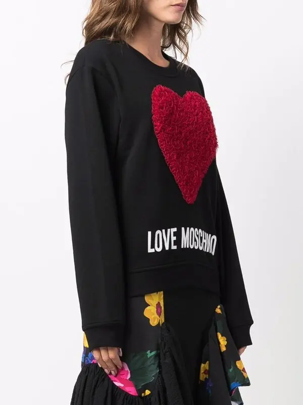 Moschino 3d Heart Sweatshirt - Black