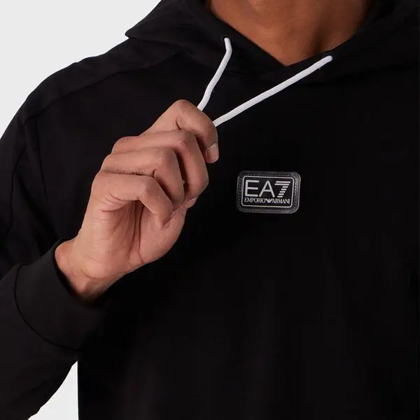 EA7 Logo Patterned Hoodie