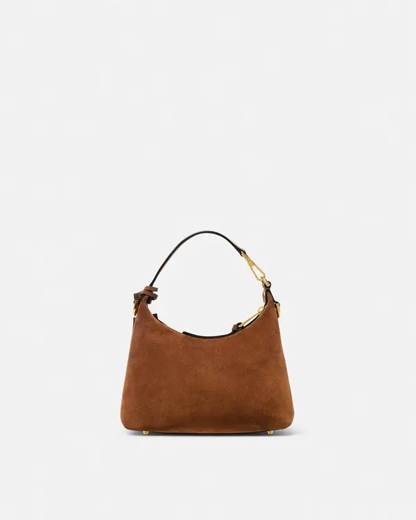 Versace Logo Lettering Suede Tote Bag