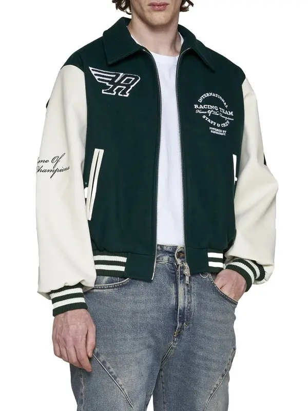 REPRESENT Panelled Bomber Jacket - Green