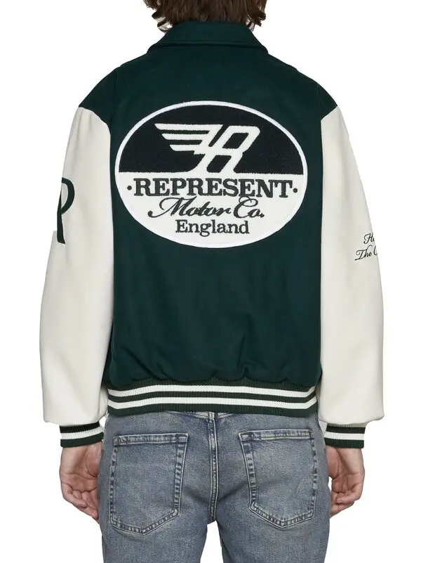 REPRESENT Panelled Bomber Jacket - Green
