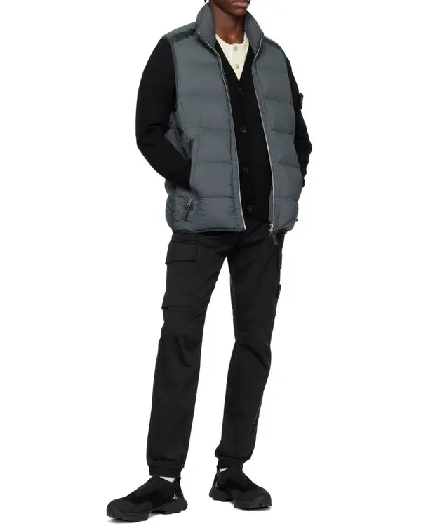 Stone Island Compass-motif Virgin Wool Cardigan - Black