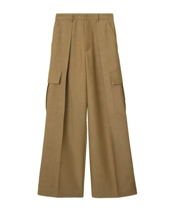 Burberry Pleated Cargo Trousers - Beige/honey