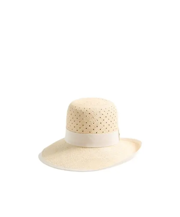 Valentino Garavani Vlogo Signature Panama Hat - Natural Color