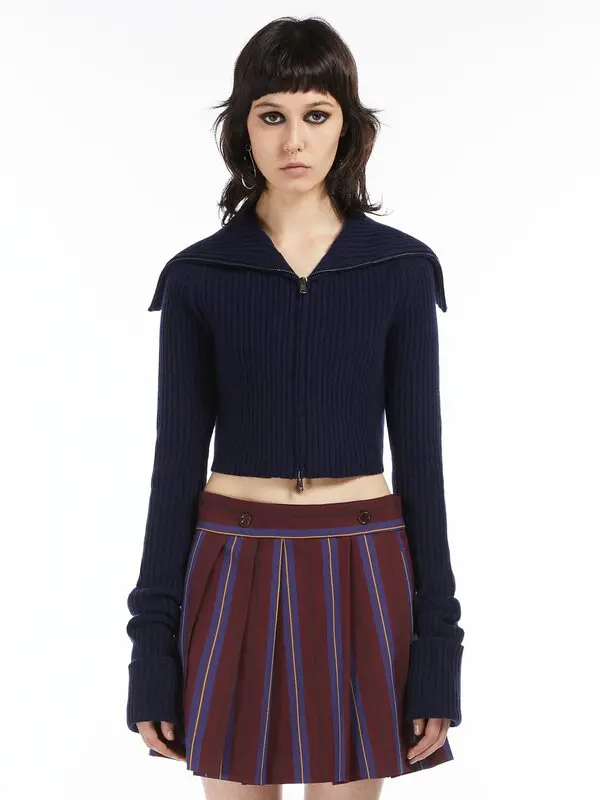 Sportmax Zipped Cropped Cardigan