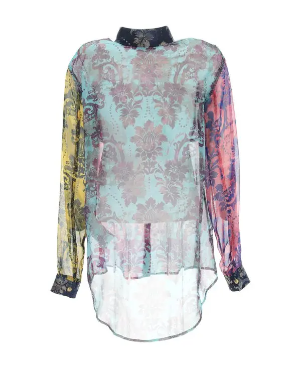 Versace Semi-sheer Panelled Long-sleeve Shirt