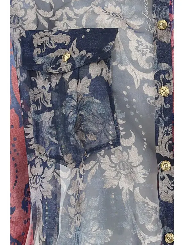 Versace Semi-sheer Panelled Long-sleeve Shirt