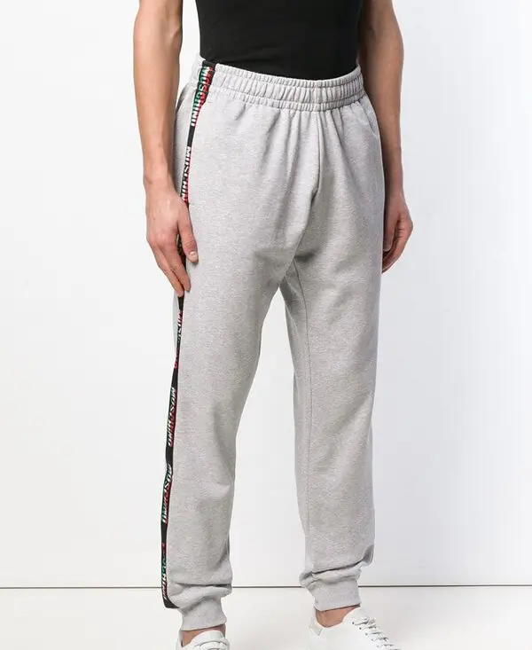 Moschino Gray Sweatpants - White