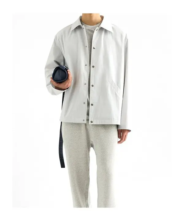 JIL SANDER Logo Emblem Button Jacket - Grey