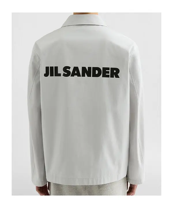 JIL SANDER Logo Emblem Button Jacket - Grey