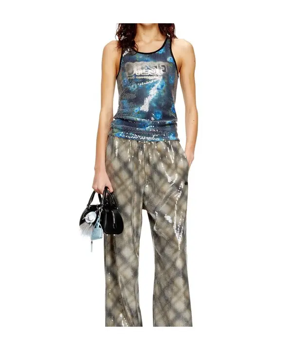 DIESEL® T-unky Top With All-over Sequins And Floral Print
