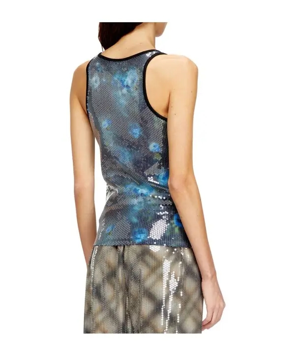 DIESEL® T-unky Top With All-over Sequins And Floral Print