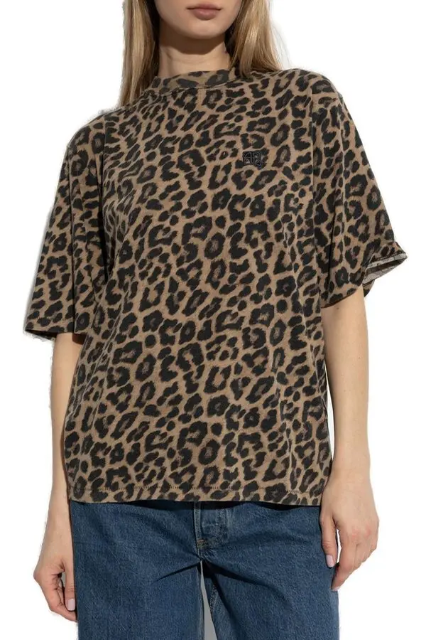 ANINE BING Leopard Print Oversized T-shirt