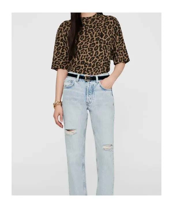 ANINE BING Leopard Print Oversized T-shirt