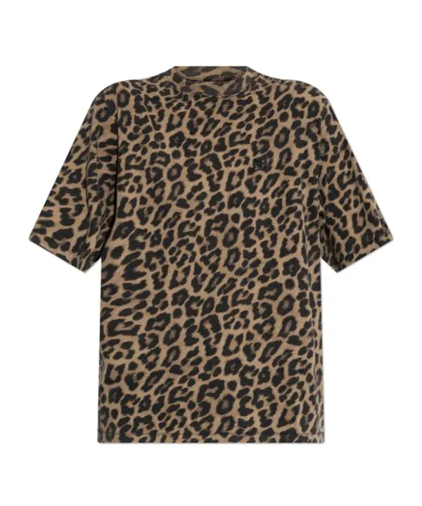 ANINE BING Leopard Print Oversized T-shirt - Black