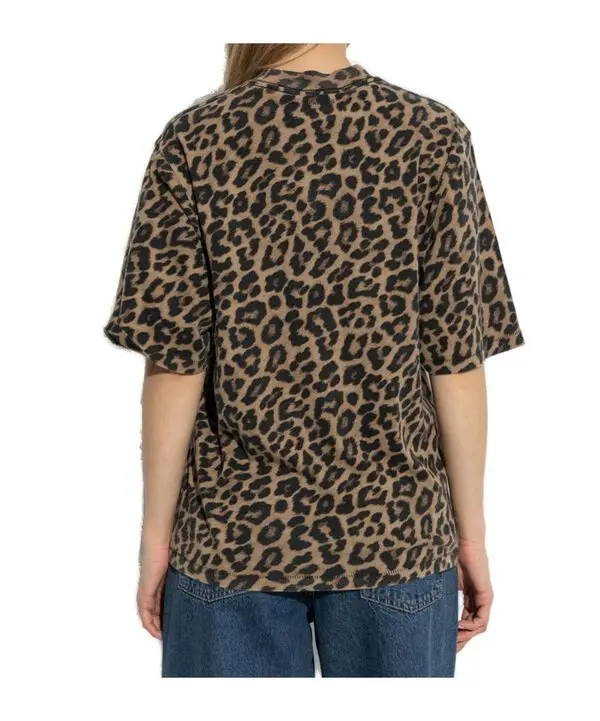 ANINE BING Leopard Print Oversized T-shirt - Black