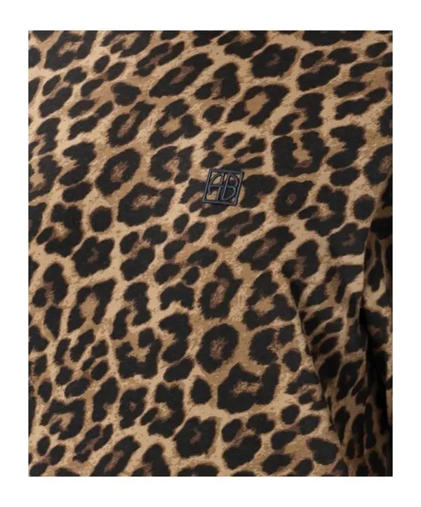ANINE BING Leopard Print Oversized T-shirt - Black