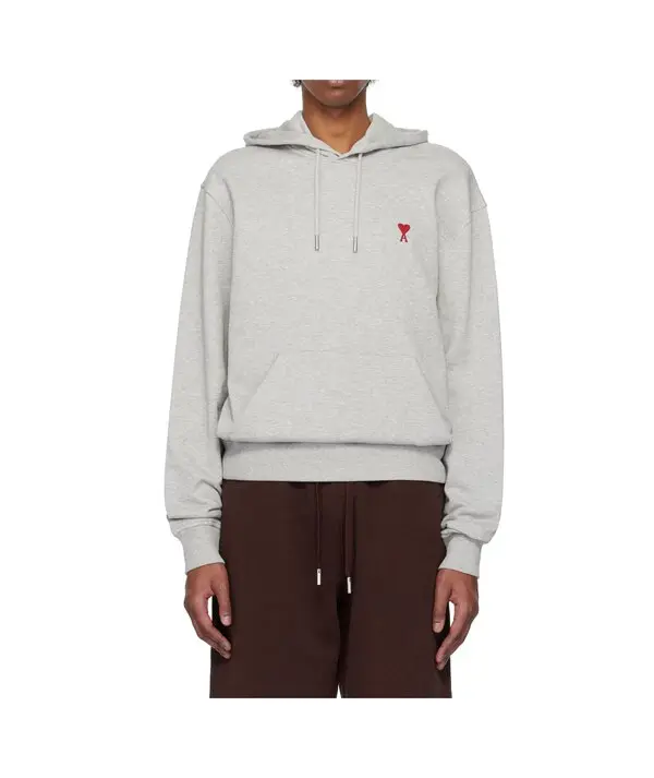 AMI Paris De Coeur Drawstring Hoodie - White