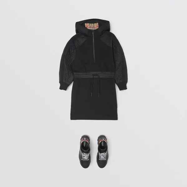 Burberry Quilted Monogram Detail Hooded Dress
