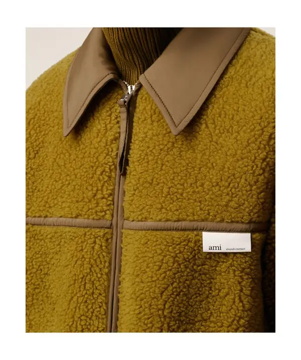 AMI Paris Fleece Zip Up Jacket - 374