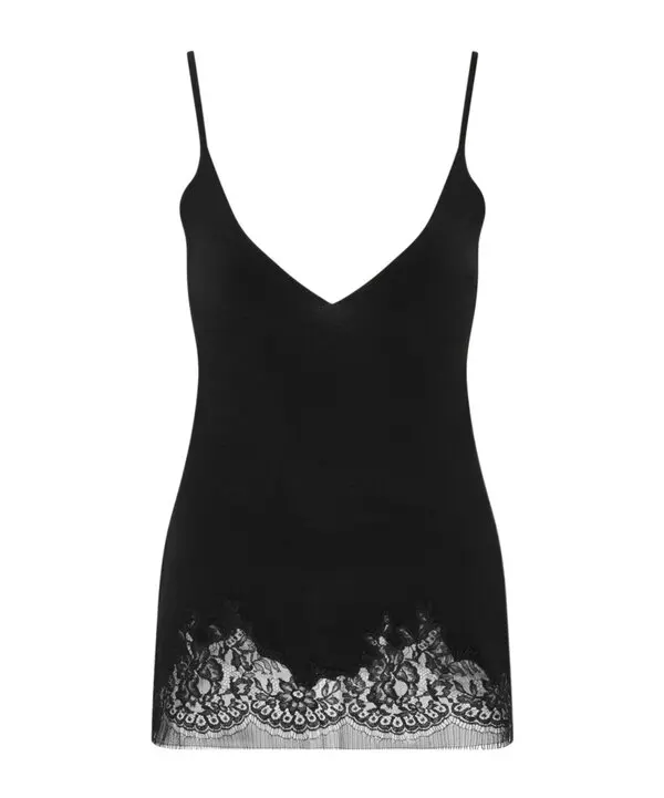 THE ROW Sleeveless V-neck Lace Trim Camisole