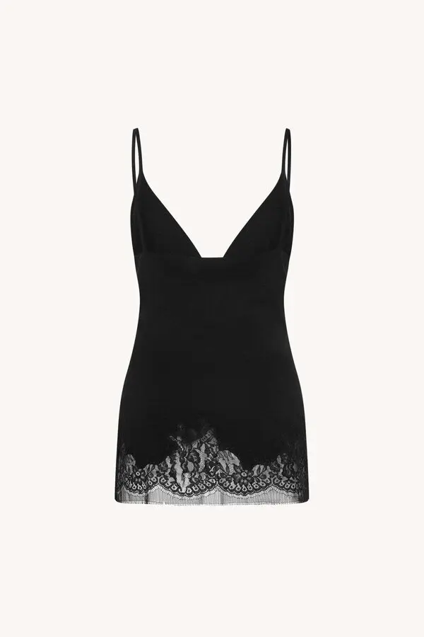 THE ROW Sleeveless V-neck Lace Trim Camisole