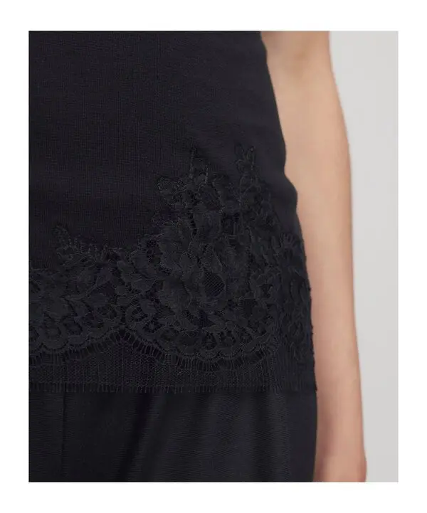 THE ROW Sleeveless V-neck Lace Trim Camisole