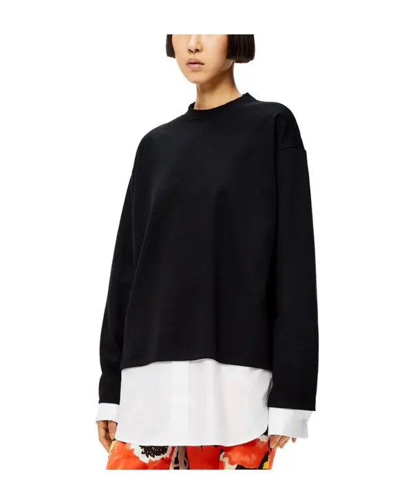 Loewe Layered Sweatshirt With Shirt Hem
