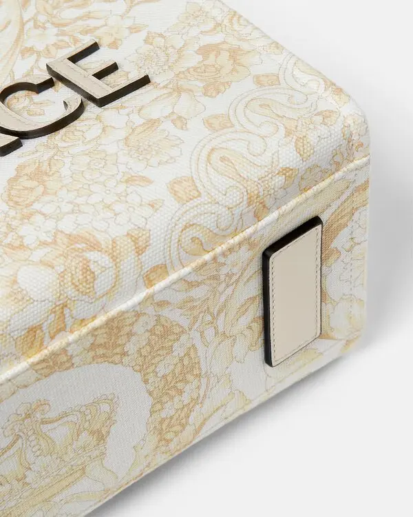 Versace La Medusa Printed Small Tote Bag - White
