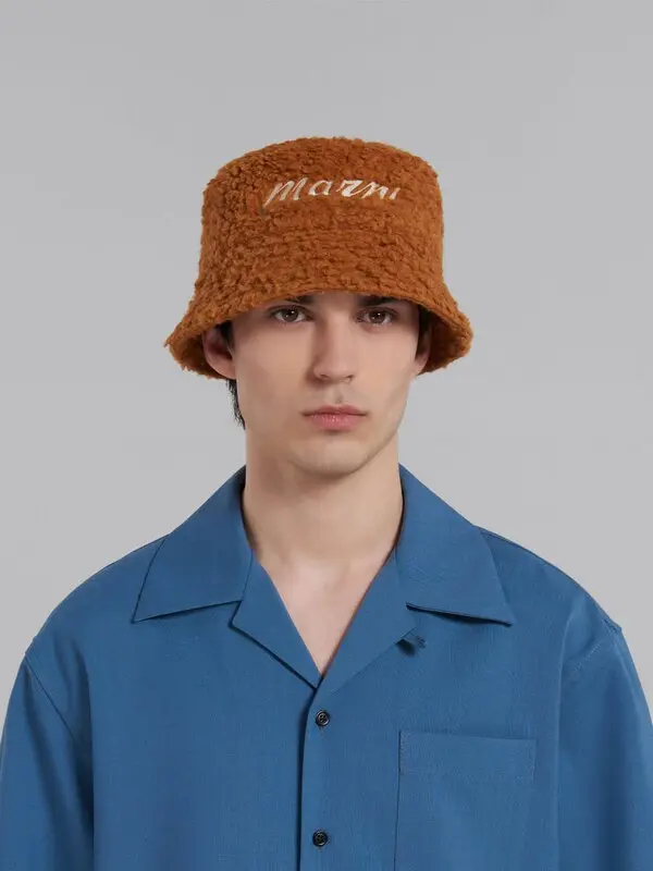 Marni Logo Embroidered Bucket Hat - Brown
