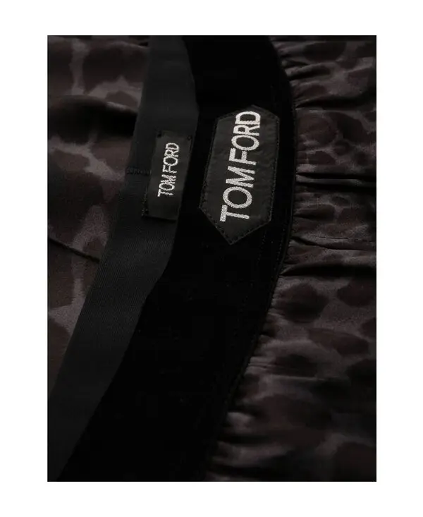 TOM FORD Leopard-printed Stretched Pajama Trousers - Black