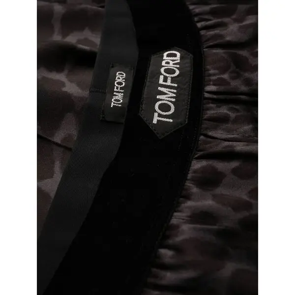 TOM FORD Leopard-printed Stretched Pajama Trousers - Black