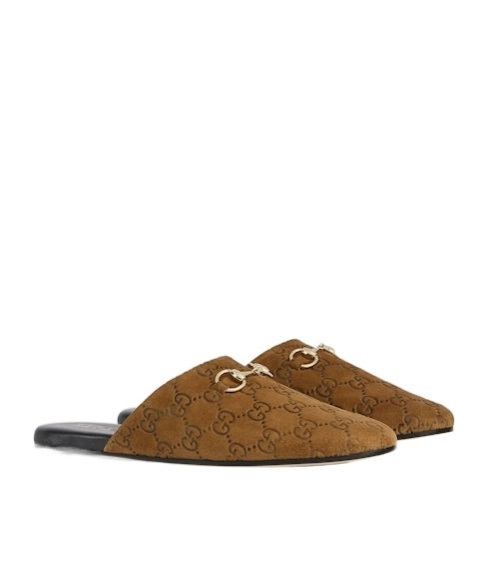 Gucci Horsebit Monogrammed Mules