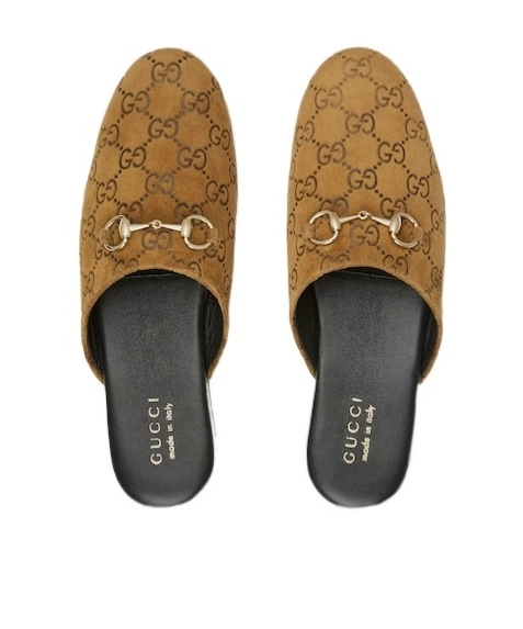 Gucci Horsebit Monogrammed Mules