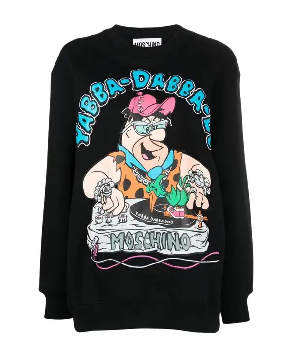 Moschino Graphic Print Crewneck Sweatshirt - Black
