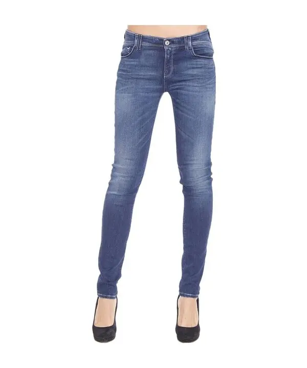 Emporio Armani Logo Detailed Denim Jeans - Blue