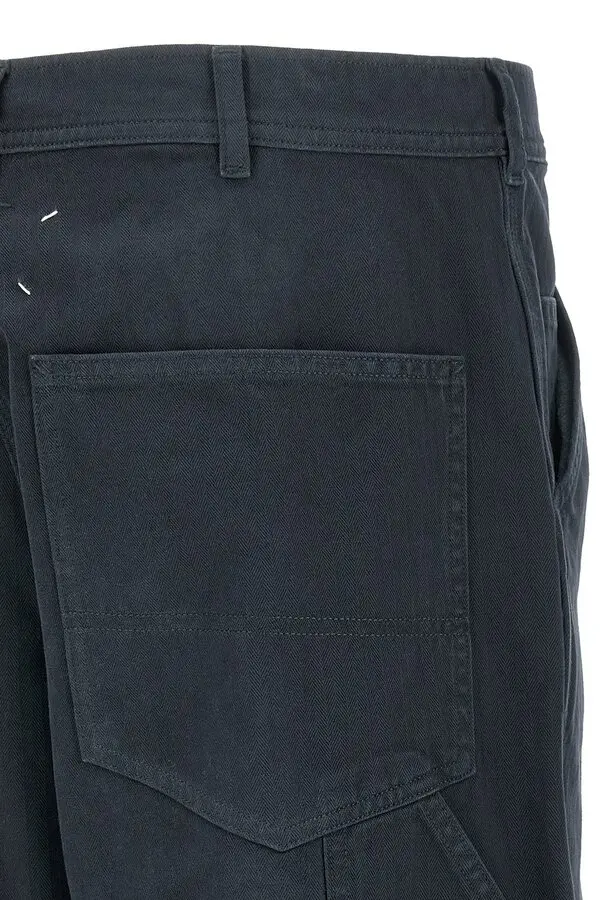 MAISON MARGIELA Textured Straight-leg Distressed Jeans