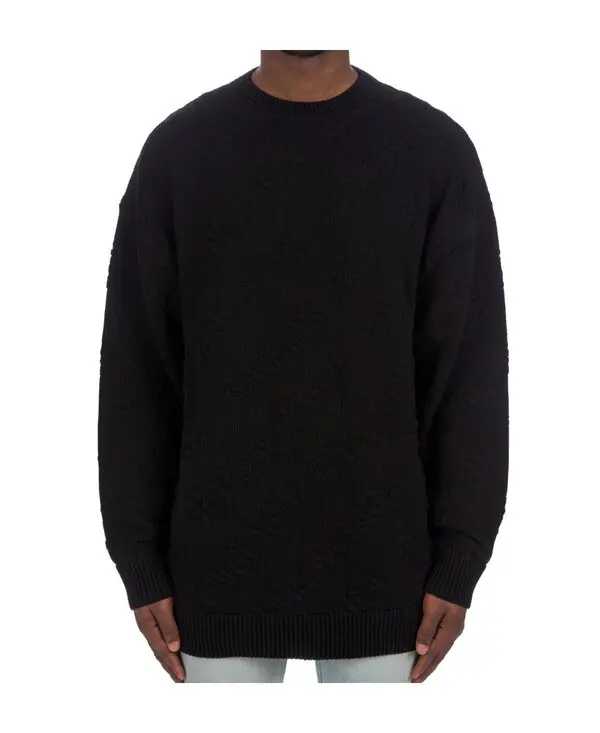 Balenciaga Allover Logo Jacquard Knit Pullover