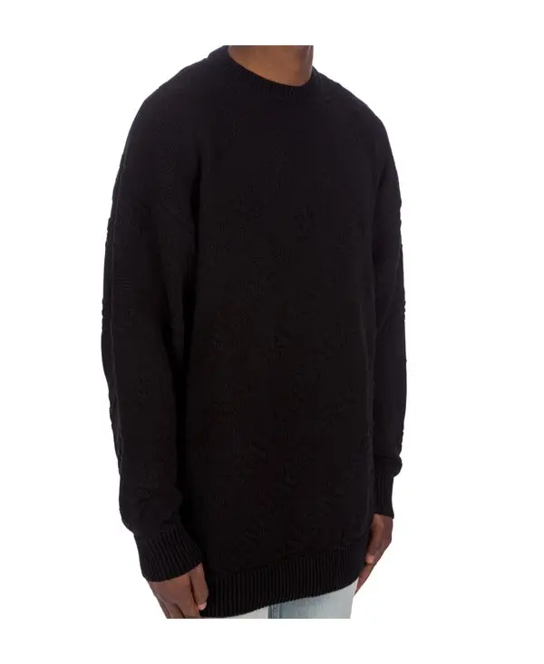 Balenciaga Allover Logo Jacquard Knit Pullover