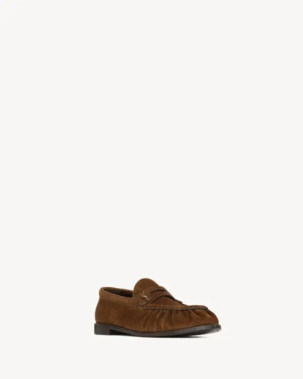 Saint Laurent Le Loafer Slip-on Flat - Brown