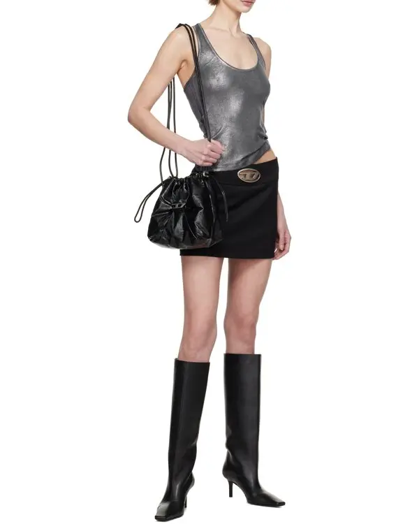 DIESEL® Scrunch-d Drawstring Bucket Bag - Black