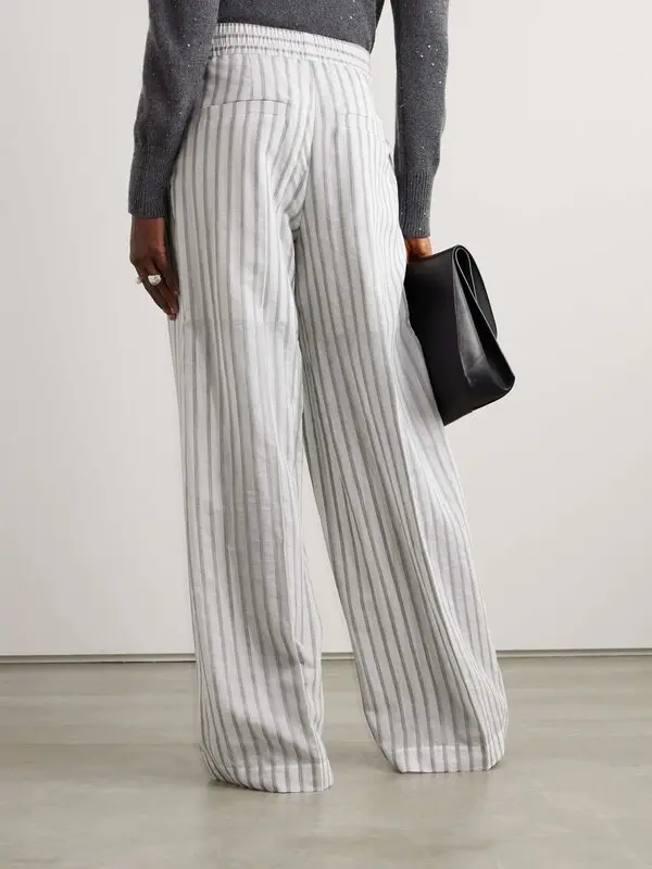 Brunello Cucinelli Striped Wide-leg Trousers