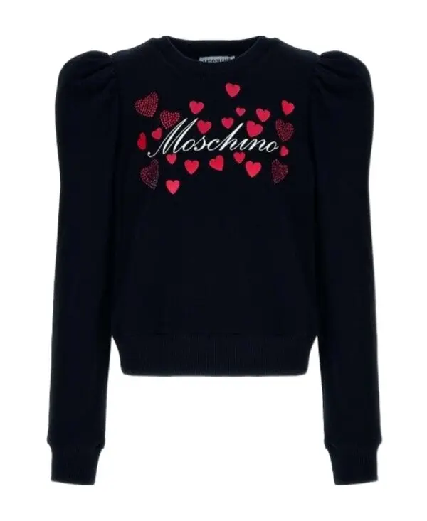Moschino Long Sleeve Sweatshirt With Heart Embellishments